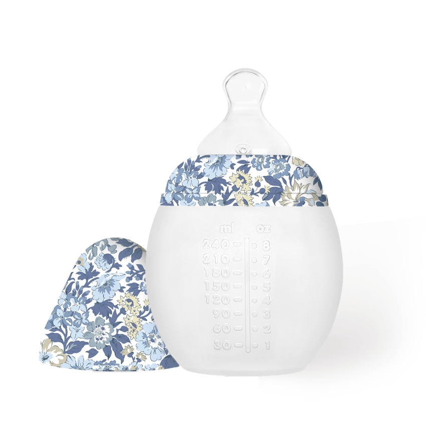 Anti-colic baby bottle 240ml - Élhée x Liberty - Honey Dew Blue
